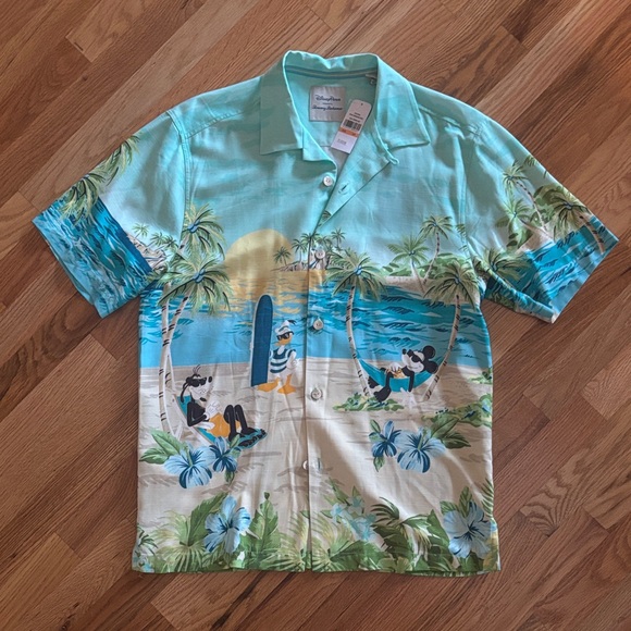 Tommy Bahama | Shirts | Tommy Bahama Disney Tropical Beach Scene Shirt ...
